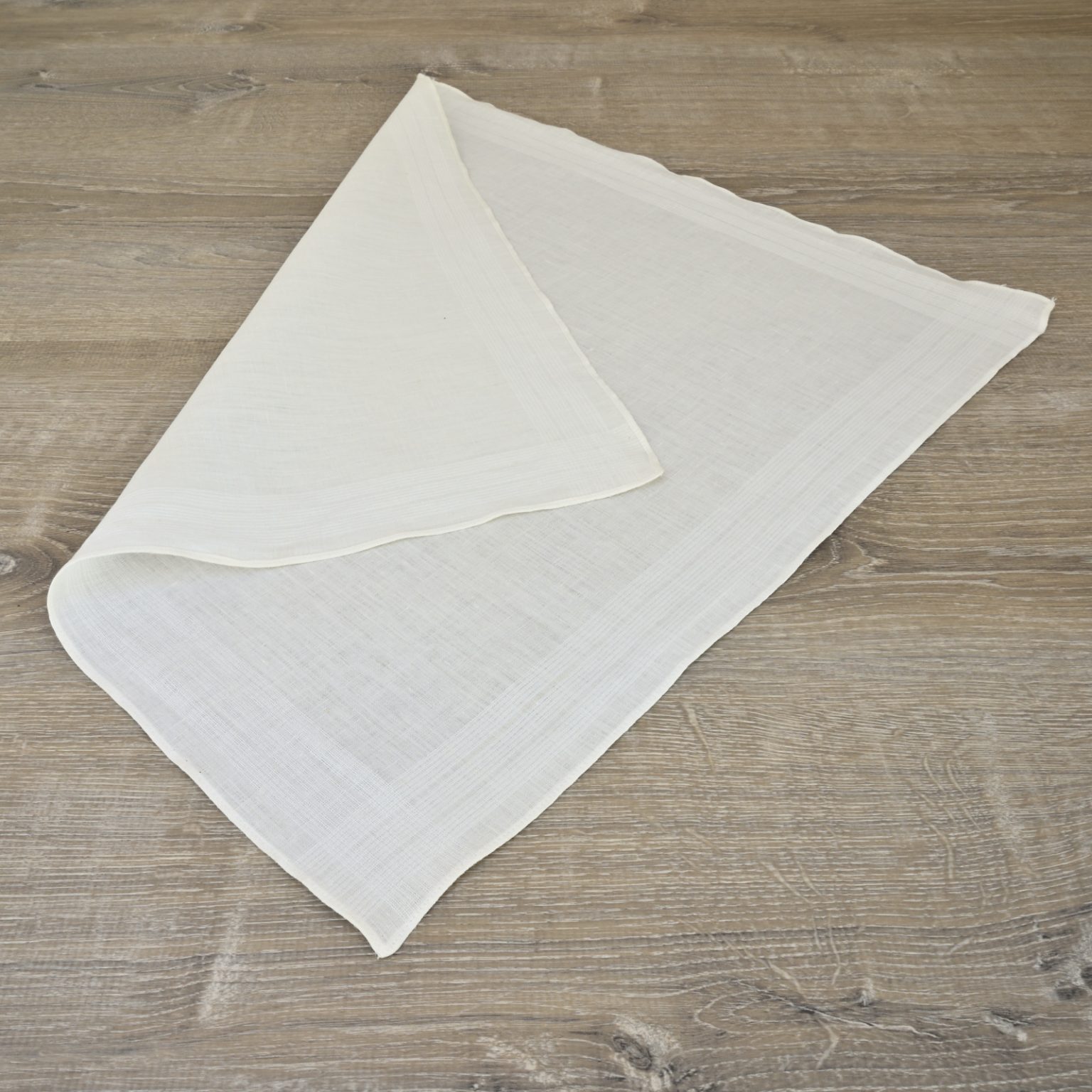 Corded Border Men's Linen Handkerchief - Flax & Thimble