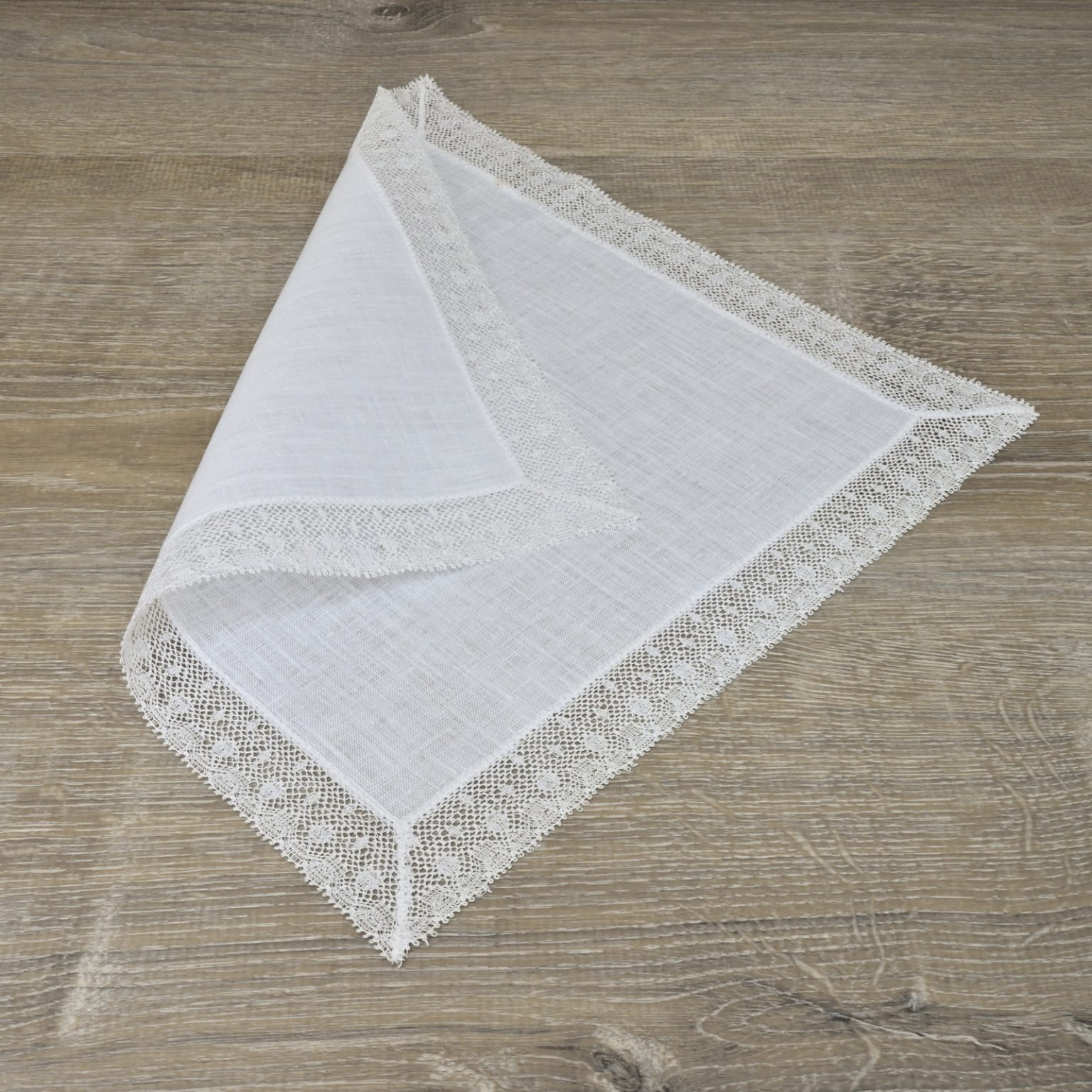 Corded Border Men's Linen Handkerchief - Flax & Thimble