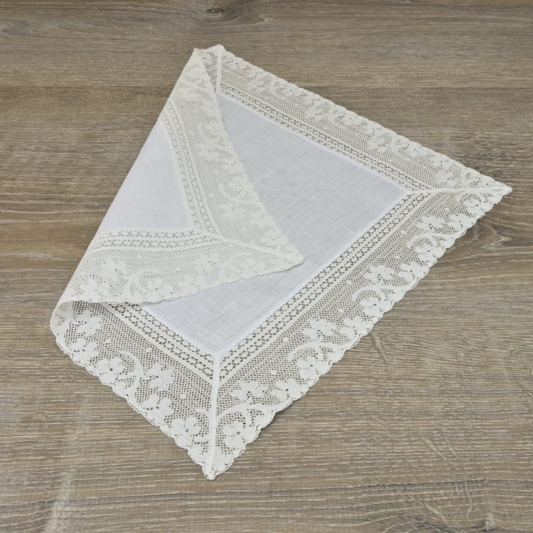 Corded Border Men's Linen Handkerchief - Flax & Thimble